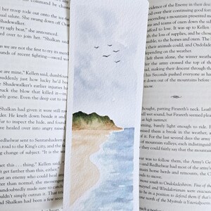 Watercolor Bookmark Original- Ocean Beach | Hand-painted Bookmark, Book ...
