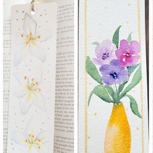 Handmade Watercolor Bookmark - Spring Flowers, | Handmade Original ...