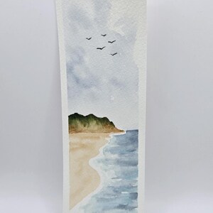 Watercolor Bookmark Original- Ocean Beach | Hand-painted Bookmark, Book ...