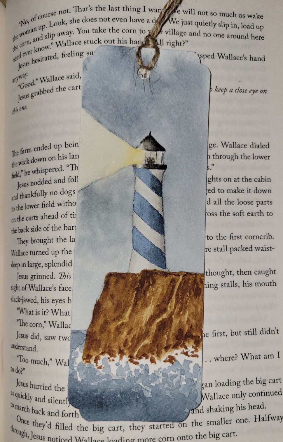 Watercolor Bookmark stormy Cliff Lighthouse, Hand-painted Watercolor ...