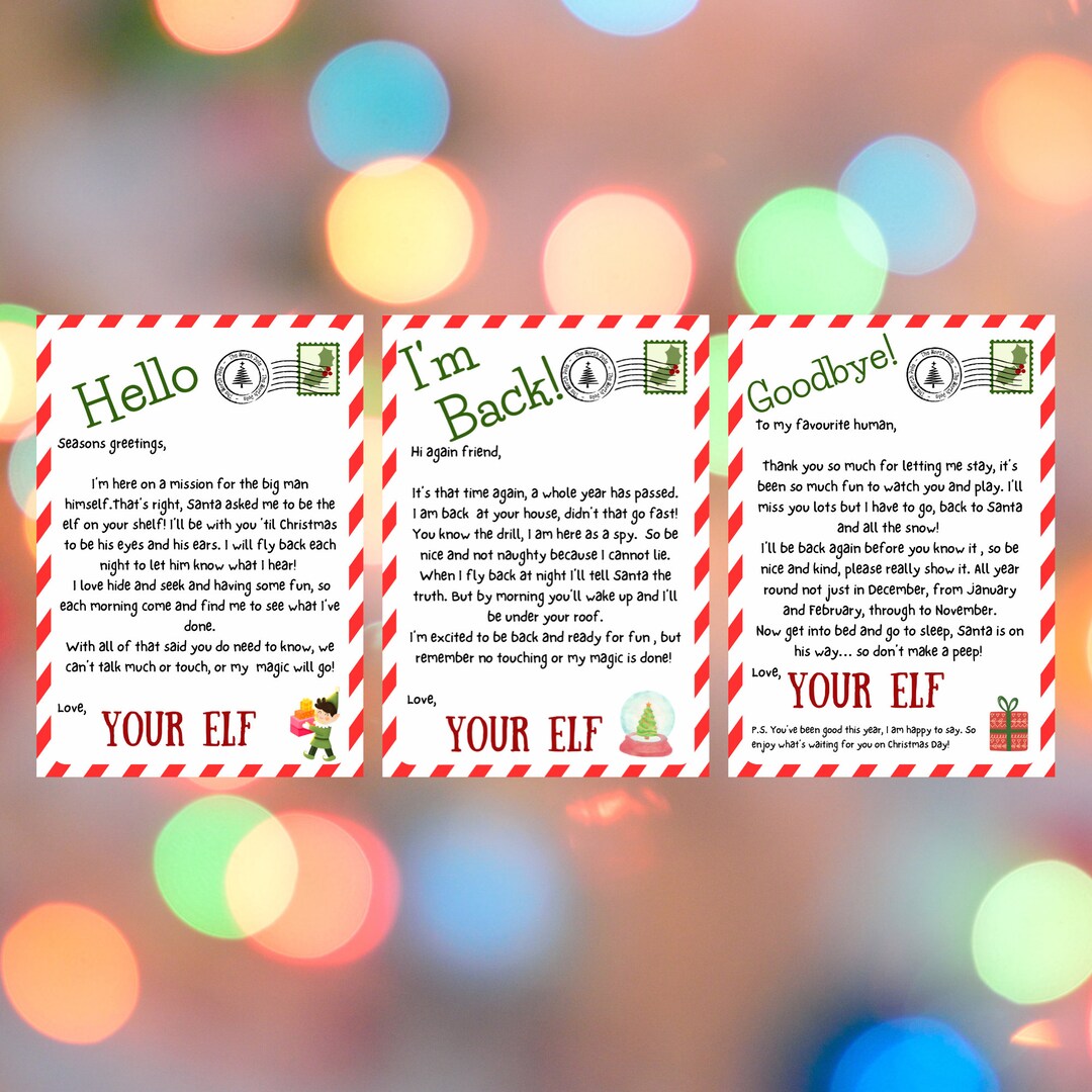 Printable Elf Hello & Goodbye Letters | Christmas Magic (digital ...