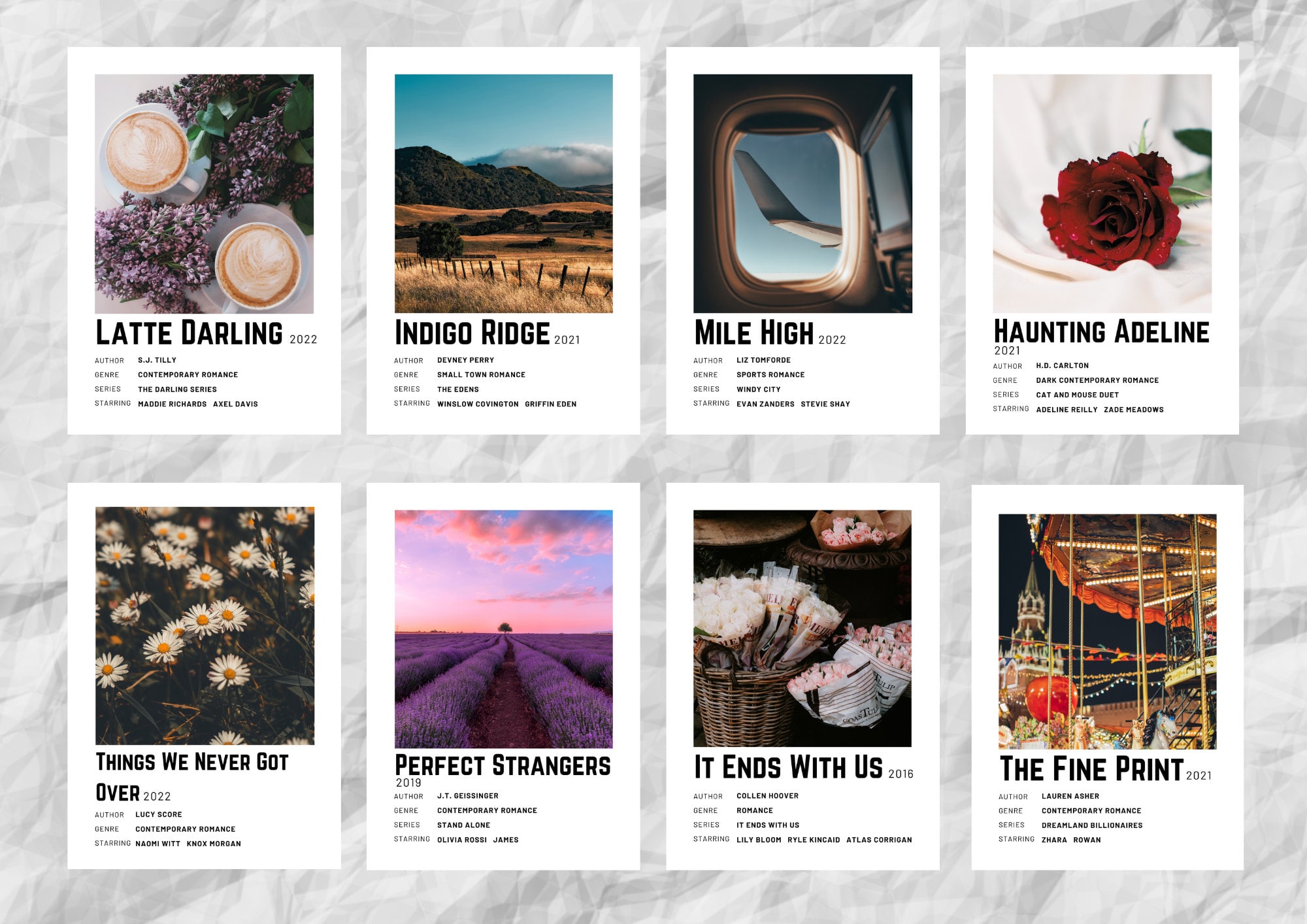 Polaroid Style Book Poster Mariana Zapata Minimalist Book Poster ...