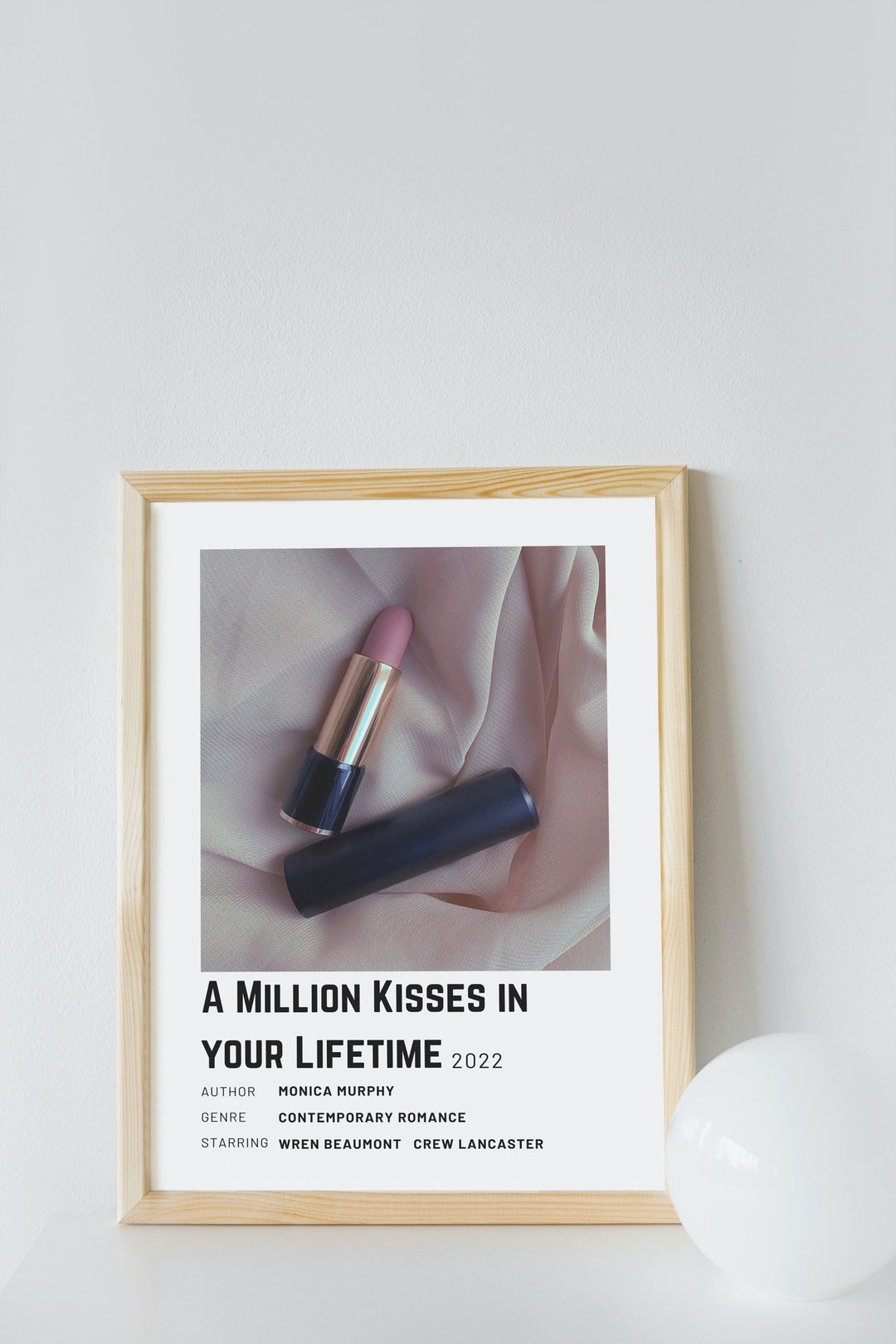 Polaroid Style Book Poster A Million Kisses Minimalist Book Poster ...