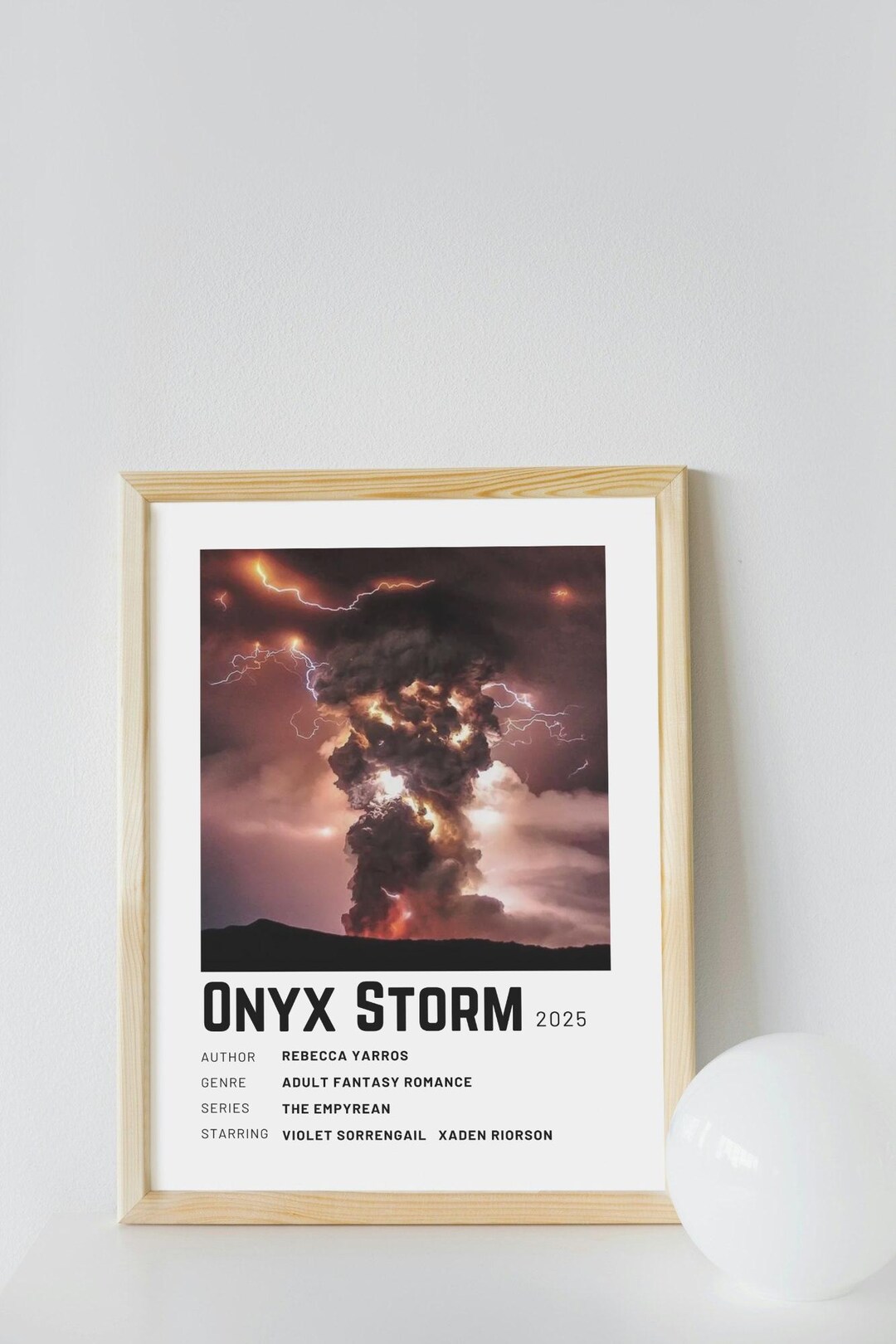 Polaroid Style Book Poster | Onyx Storm Fourth Wing | Minimalist Book ...