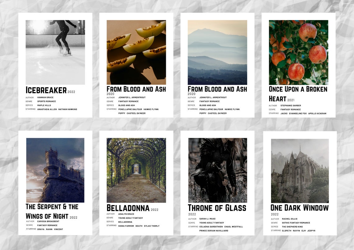 Polaroid Style Book Poster ACOTAR Minimalist Book Poster Bookish Gift ...