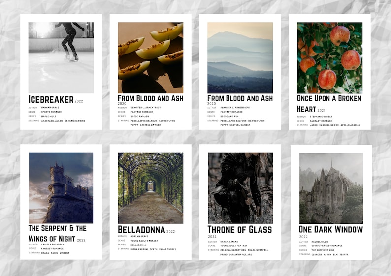 Polaroid Style Book Poster ACOTAR Minimalist Book Poster Bookish Gift ...