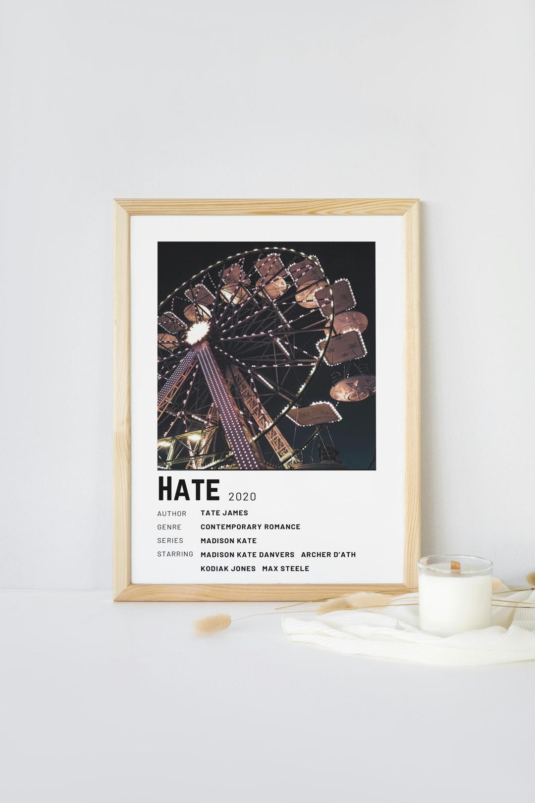 Madison Kate 'hate' Book Poster: Minimalist Booktok Print (digital ...