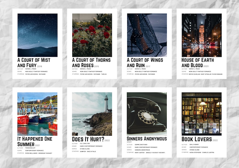 Polaroid Style Book Poster Throne of Glass Minimalist Book - Etsy