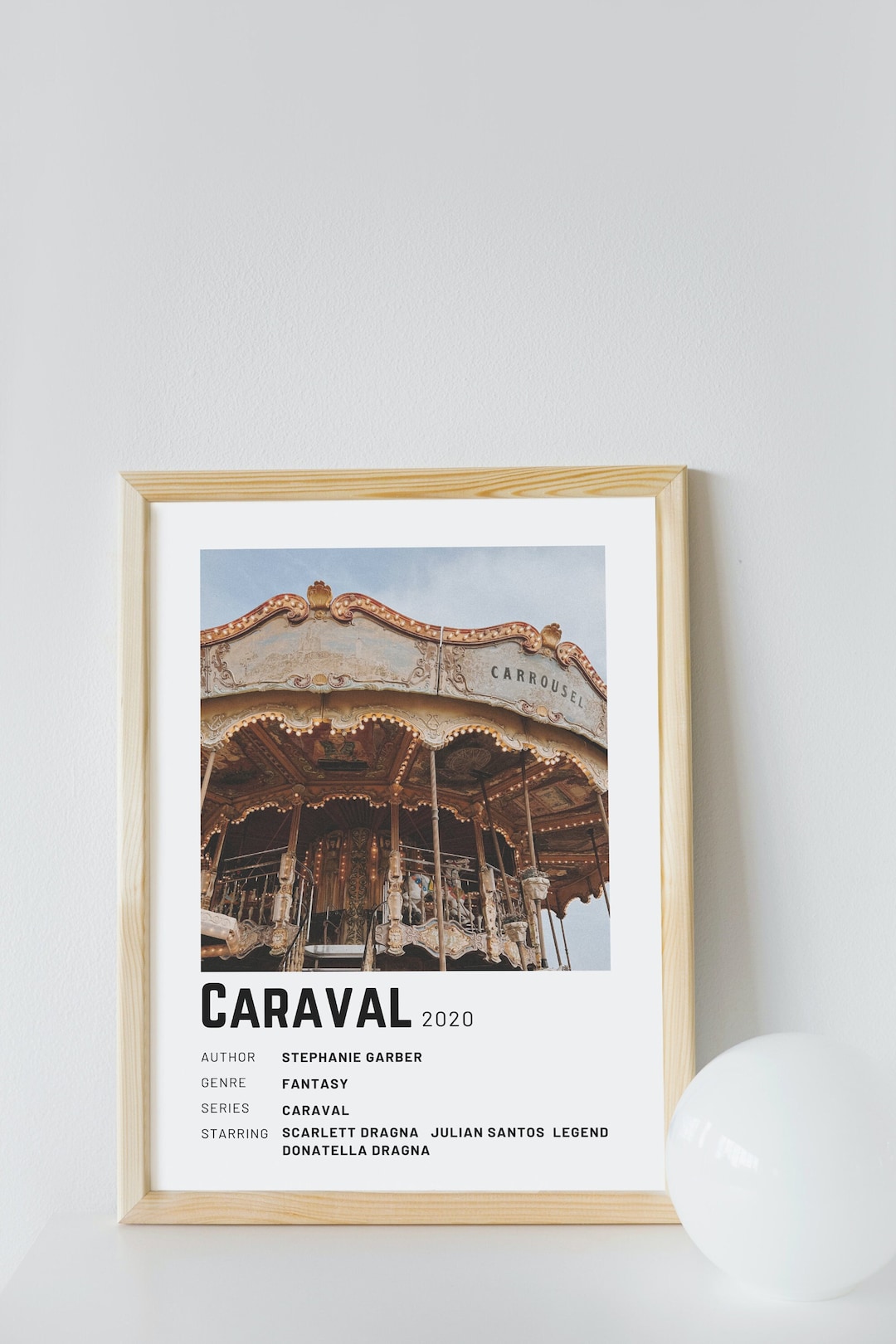 Polaroid Style Book Poster | Caraval | Minimalist Book Poster | Bookish ...
