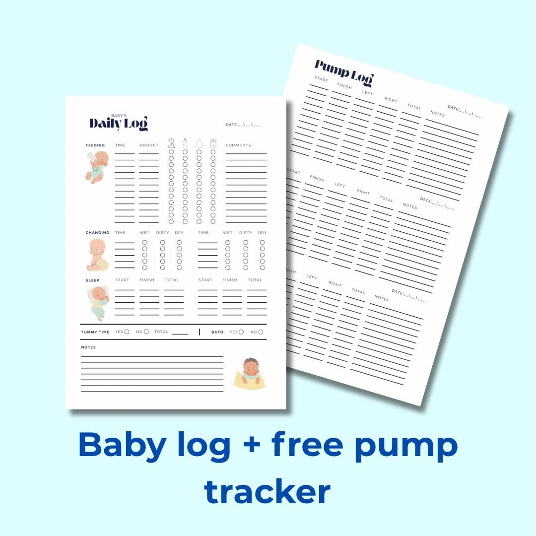 Printable Baby Daily Log | Track Sleep, Feeding & Diapers | Newborn ...