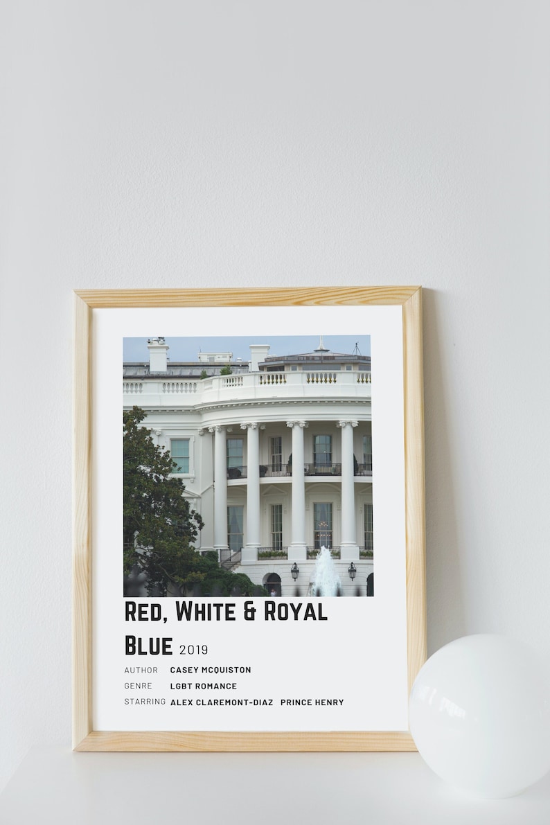 Polaroid Style Book Poster Red White & Royal Blue Minimalist Book ...