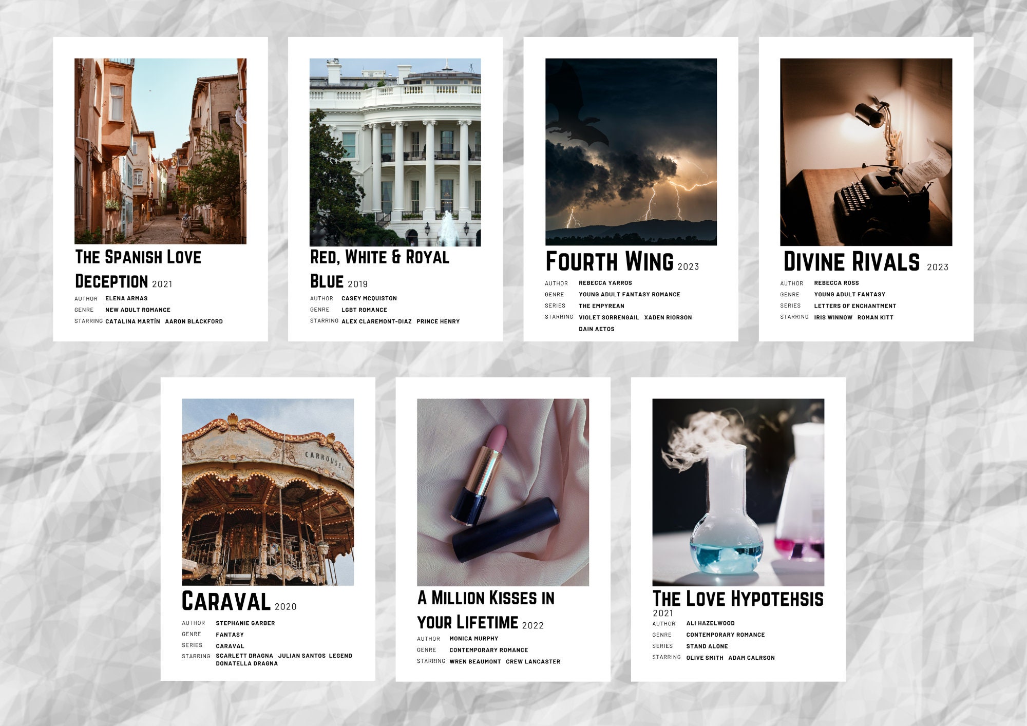 Polaroid Style Book Poster Mariana Zapata Minimalist Book Poster ...