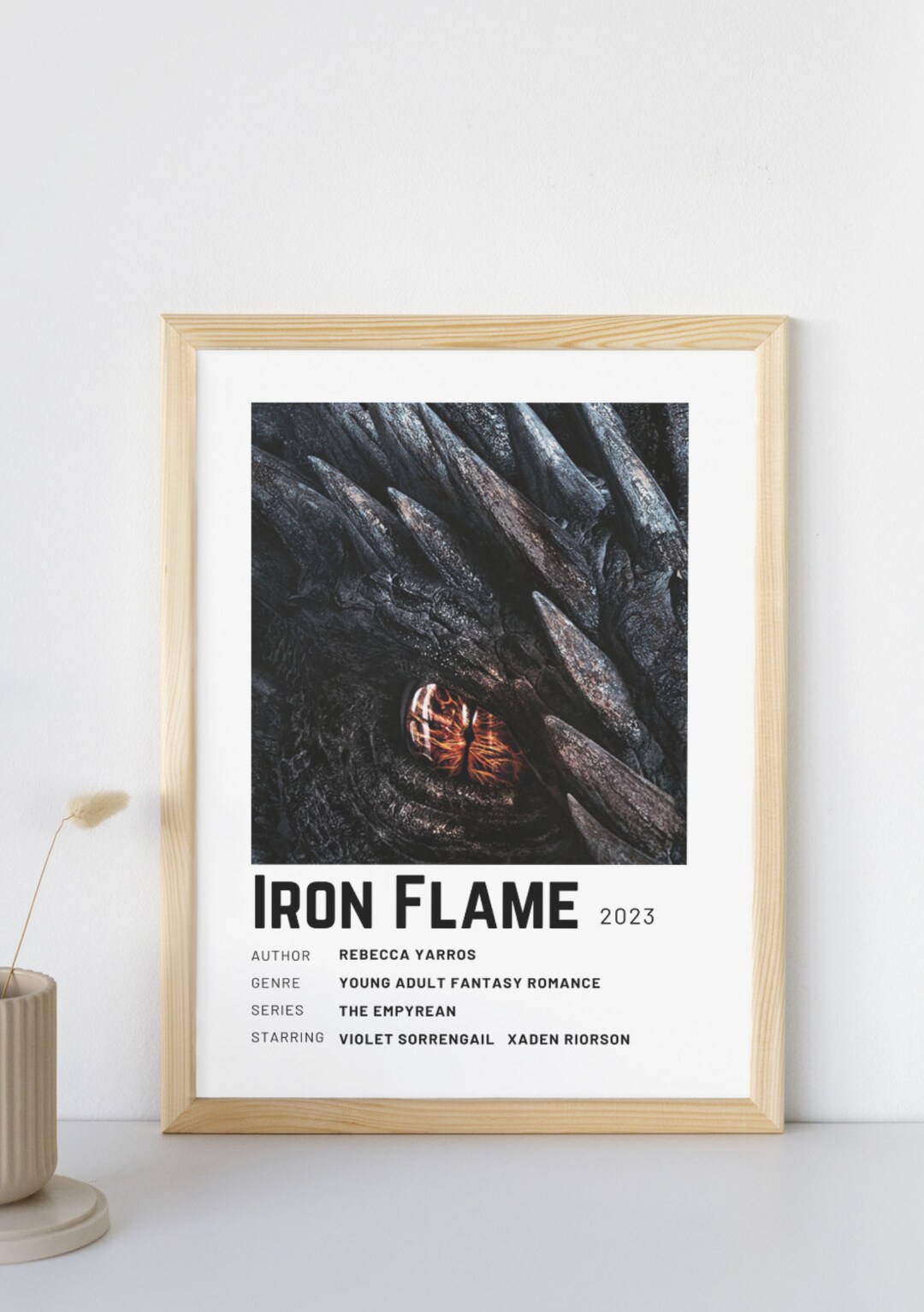 Polaroid Style Book Poster| Iron Flame Fourth Wing | Minimalist Book ...