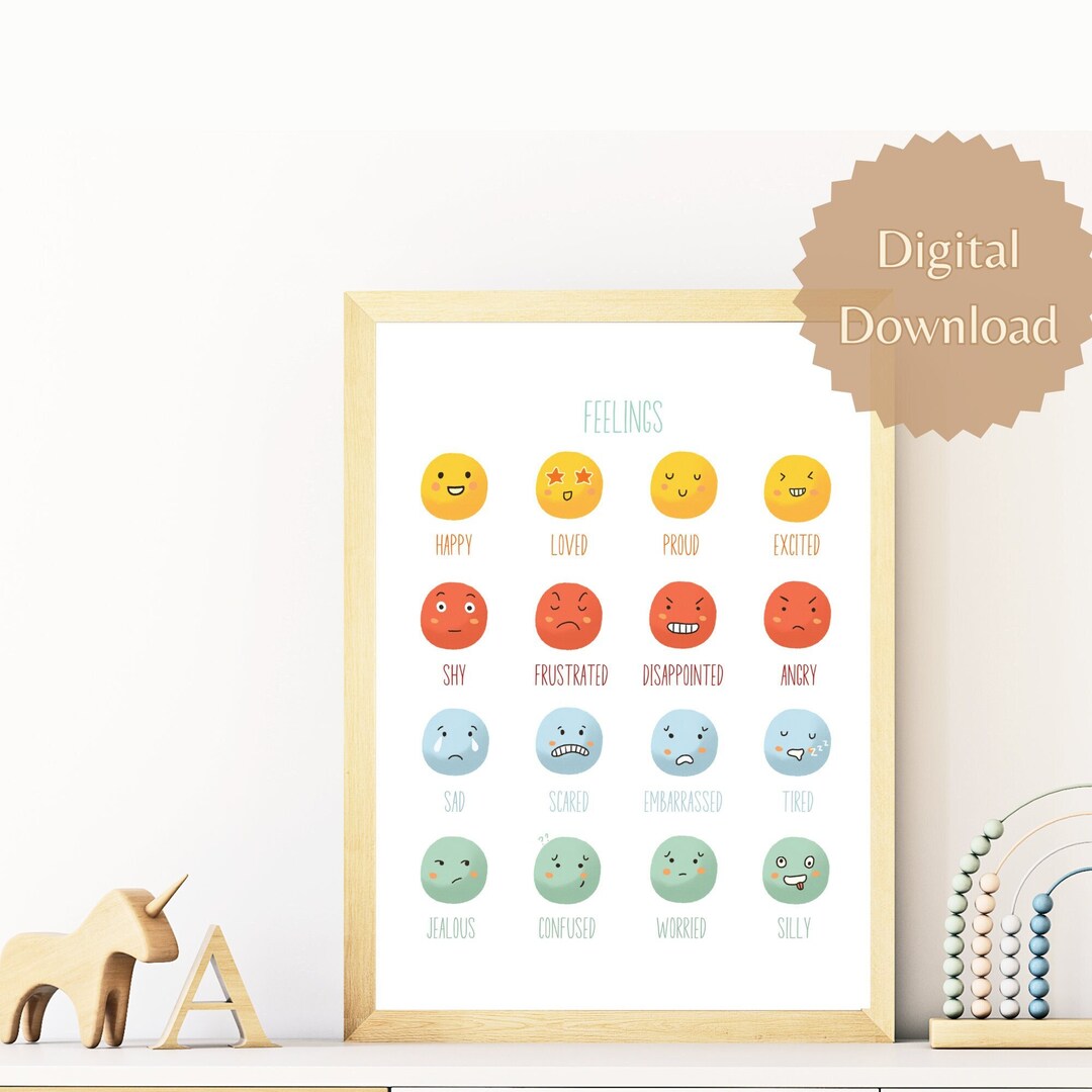 Rainbow Feelings Poster, All Feelings Are Valid, Mood Chart, Feeling ...