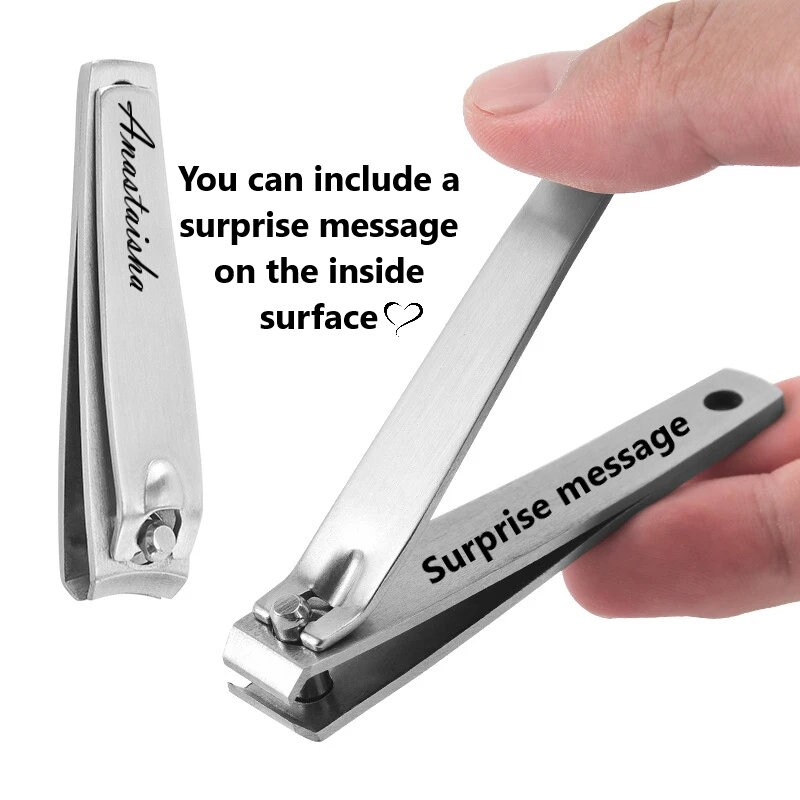 Personalized Nail Clippers, Custom Engraved Stainless Steel Nail Cutter ...