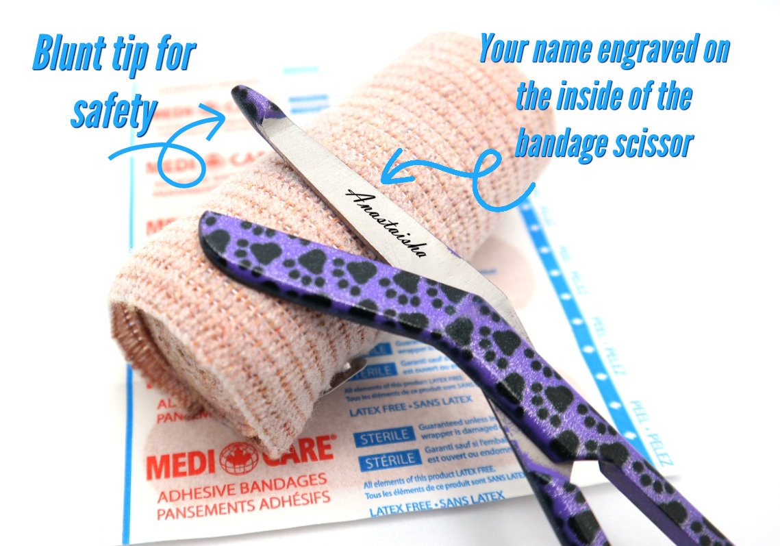 Custom Engraved Nurse Bandage Scissors for Vet Tech With One of A Kind ...
