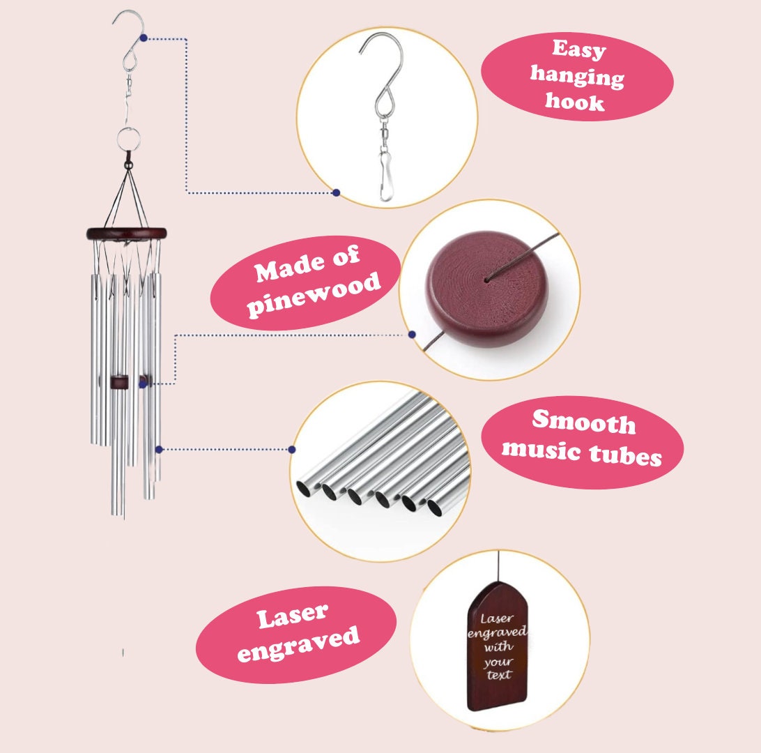 Personalized Pet Memorial Wind Chime | Custom Engraved With Your Pet's ...