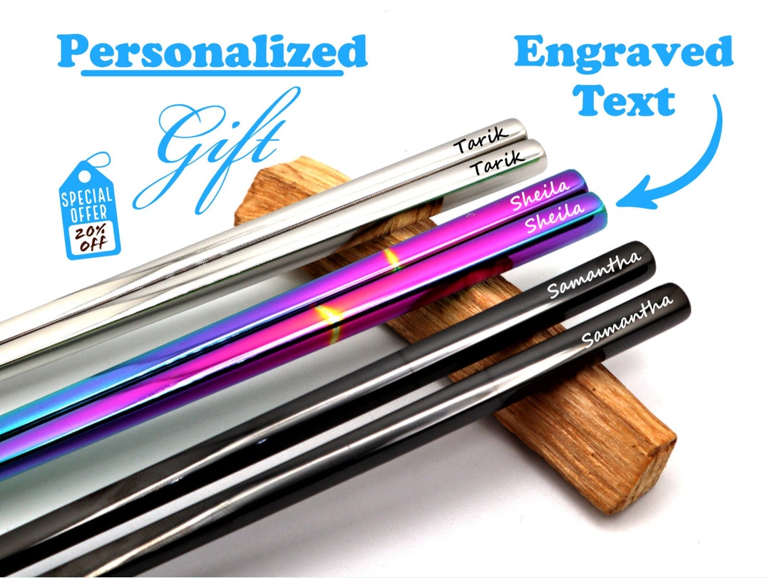 Personalized Reusable Chopsticks Custom Engraved With Your Name to Give ...