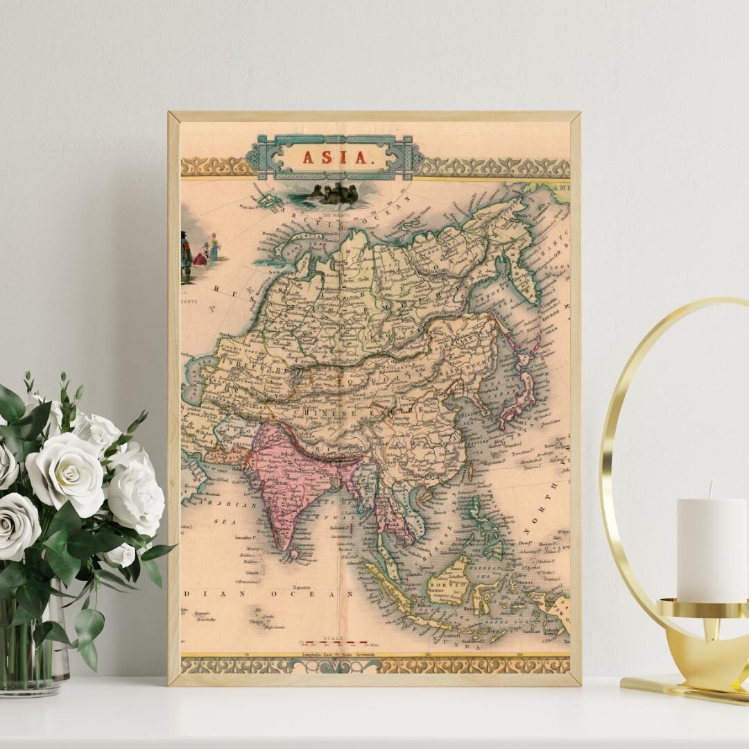 Vintage Old Map Wall Art - Antique World Map Digital Print - Historical ...
