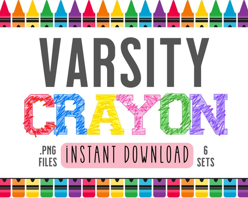 Varsity Font Alphabet PNG, Crayon Doodle Varsity Letters Set, Jersey ...