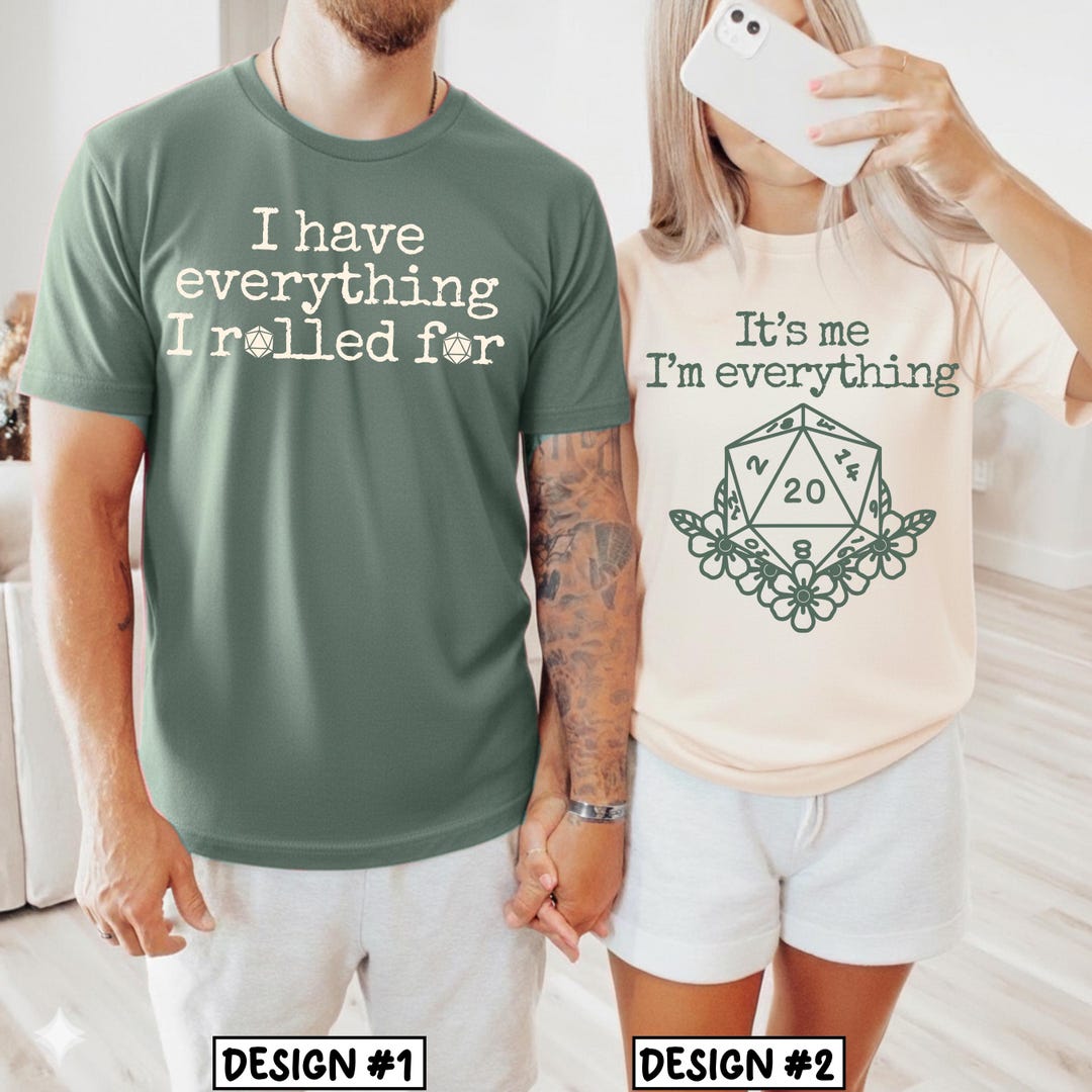 Nerd Matching Couple Shirts Role Playing Tabletop Gamer Gift for ...