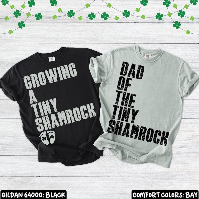 St Patricks Day Matching Couple Pregnancy Announcement Shirts Pregnancy ...