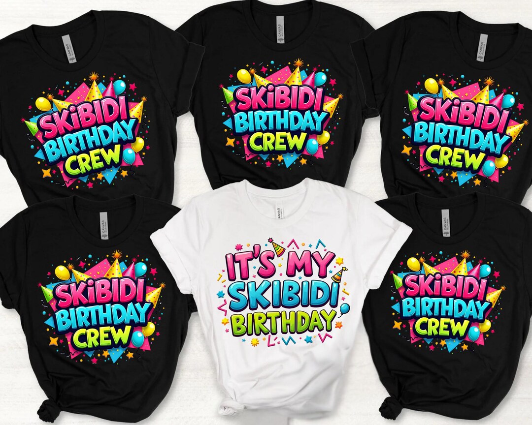 Gen Alpha Slang Birthday Shirt, Skibidi Birthday Crew Shirts, Matching ...