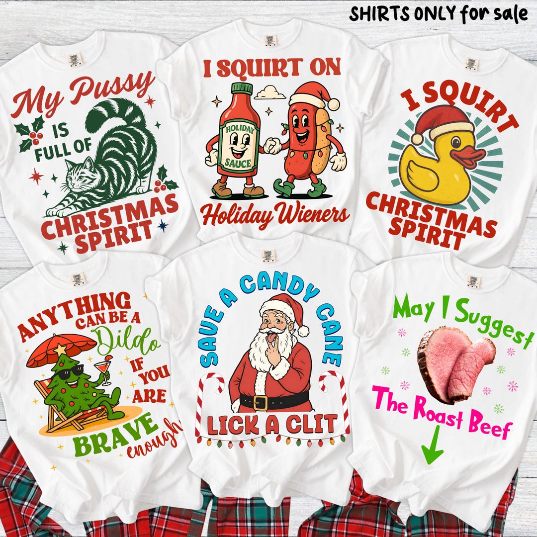 Adult Humor Christmas Pajama Shirts Inappropriate Couples Naughty Pjs ...