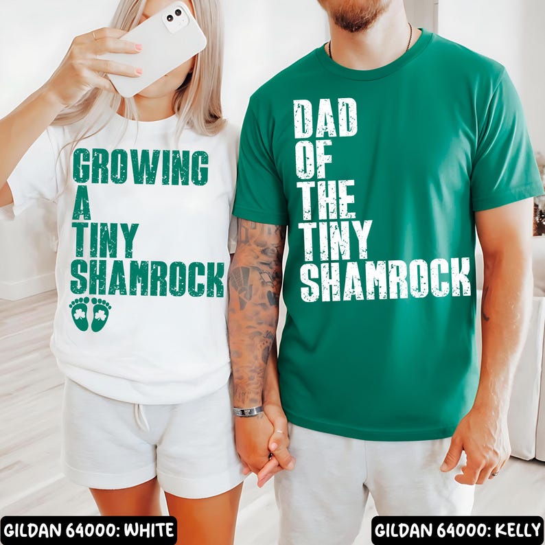 St Patricks Day Matching Couple Pregnancy Announcement Shirts Pregnancy ...