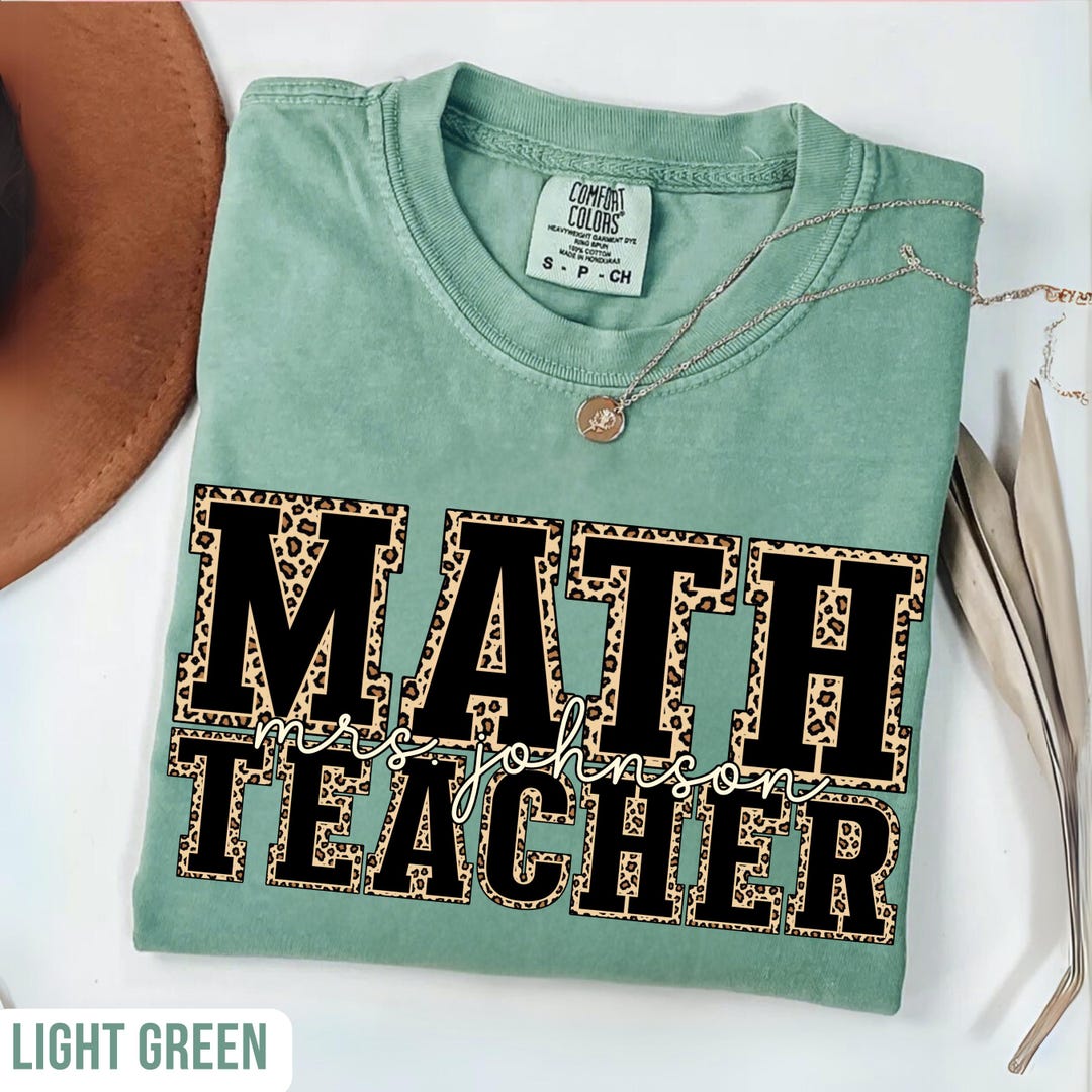 Comfort Colors Custom Math Teacher Shirt, Personalized Math Teacher ...