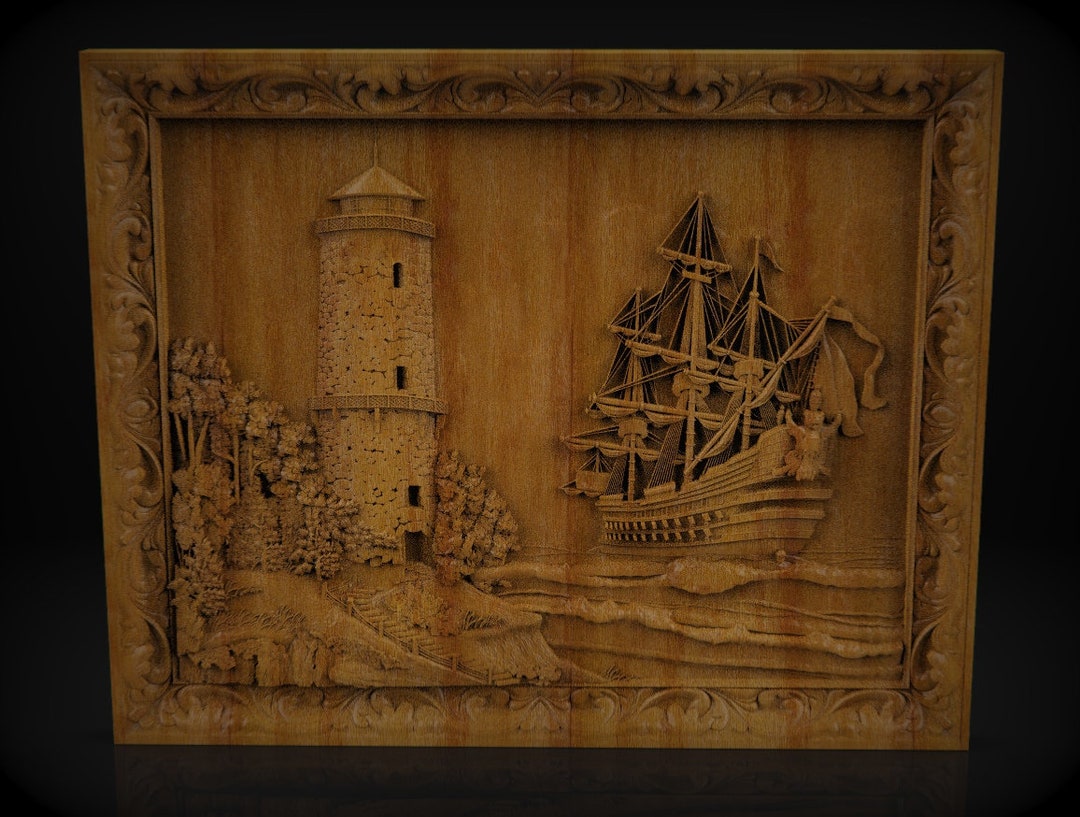 3D Lighthouse, STL Model, Sign, CNC Router Engraver, Artcam, Aspire ...