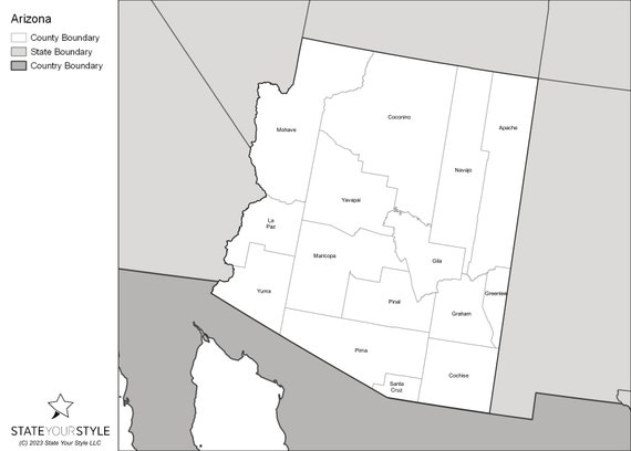 Mapa De Los Condados Y Ciudades De Arizona Mapas Detallados De Arizona