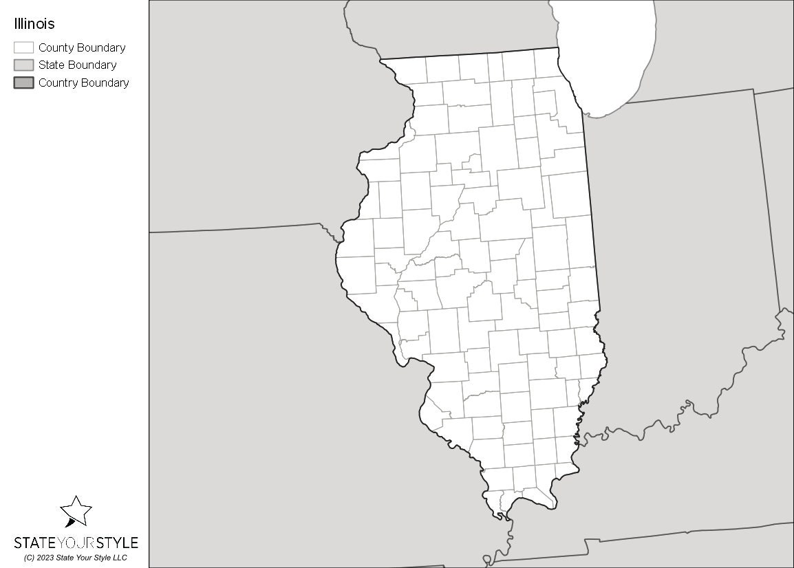 Illinois Maps With Counties [DIGITAL DOWNLOAD] - Etsy