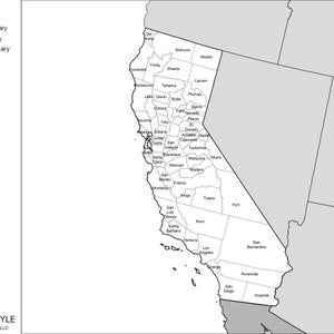 California Maps With Counties DIGITAL DOWNLOAD - Etsy