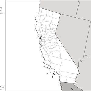 California Maps With Counties DIGITAL DOWNLOAD - Etsy