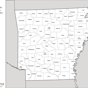 Arkansas Maps With Counties [DIGITAL DOWNLOAD] - Etsy