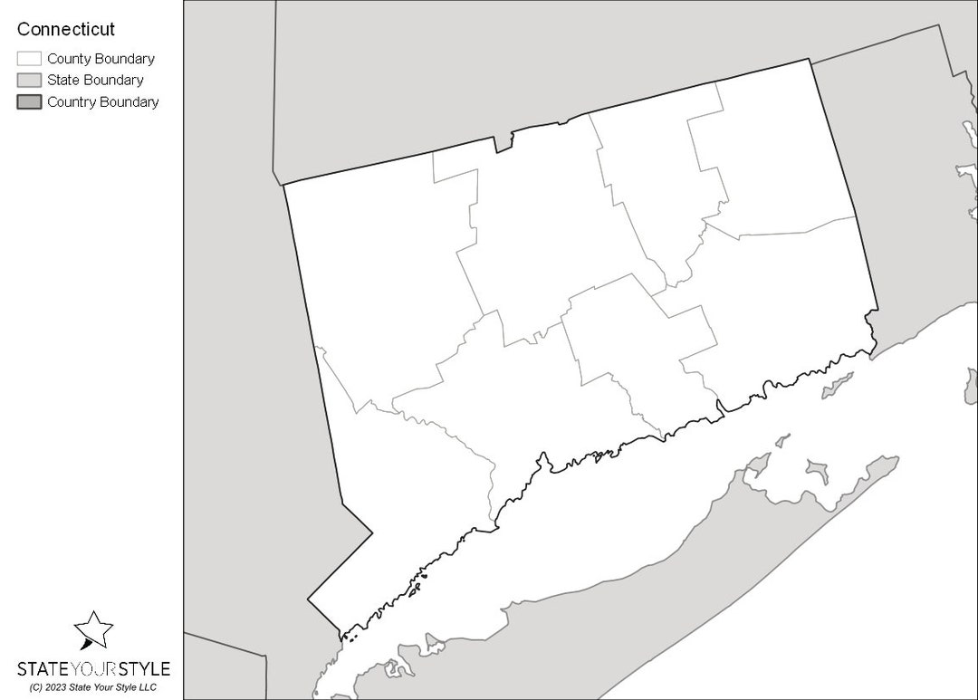 Connecticut Maps With Counties [DIGITAL DOWNLOAD] - Etsy
