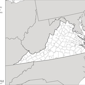 Virginia Maps With Counties [DIGITAL DOWNLOAD] - Etsy