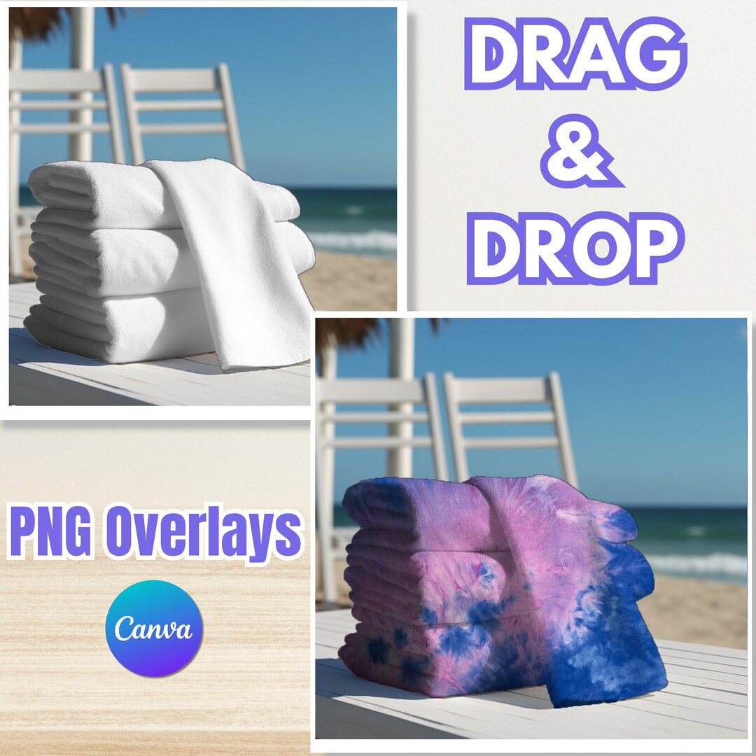 Beach Towel Mockup, Drag & Drop Blanket Mockup, Pool Towel Mockup, Pool ...