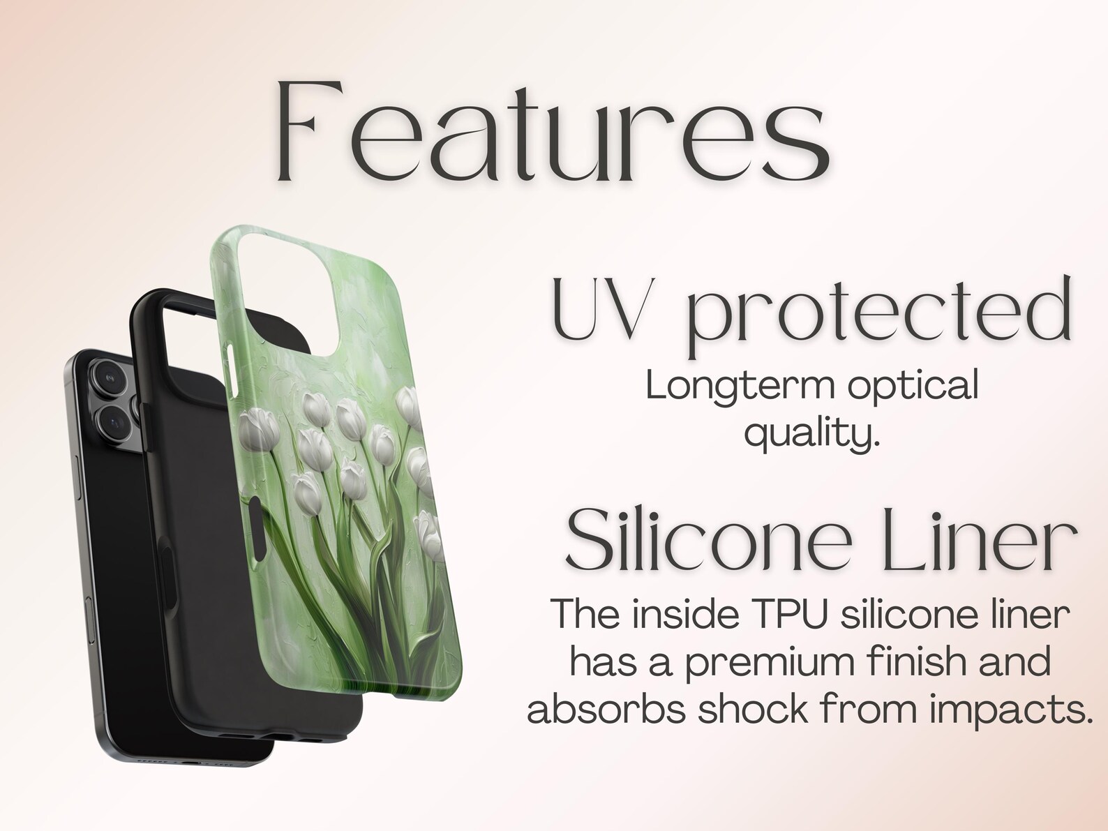 Elegant White Tulip Phone Case: Cottagecore Floral Design for iPhone ...