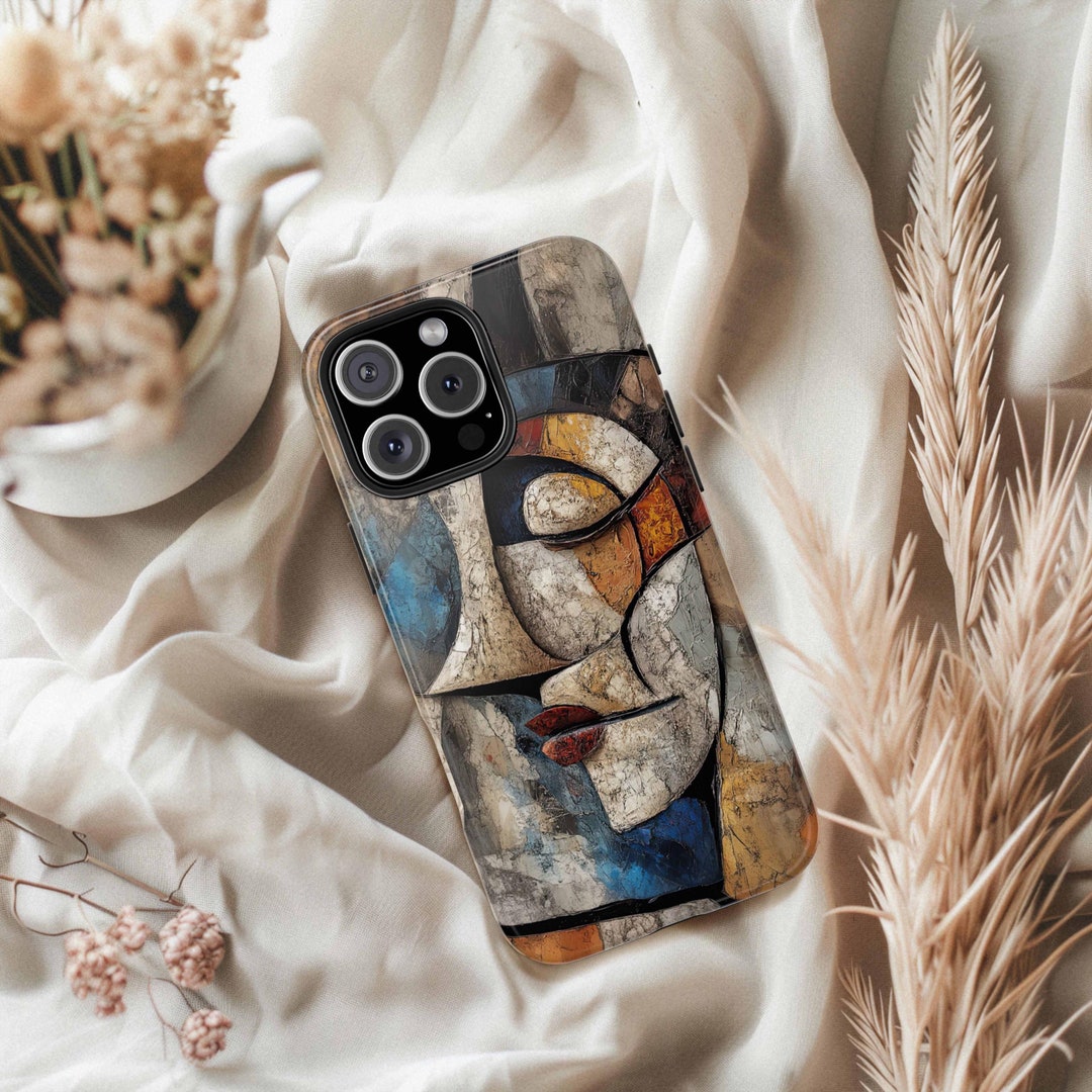 Abstract Face Art Print Tough Phone Case for iPhone and Samsung Phones ...