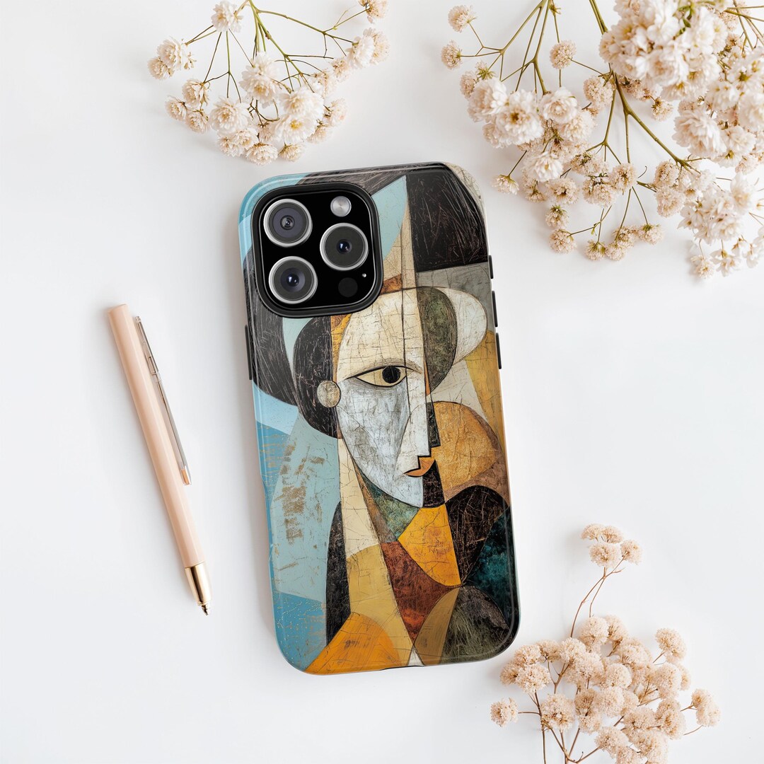 Abstract Face Art Print Tough Phone Case for iPhone and Samsung Phones ...