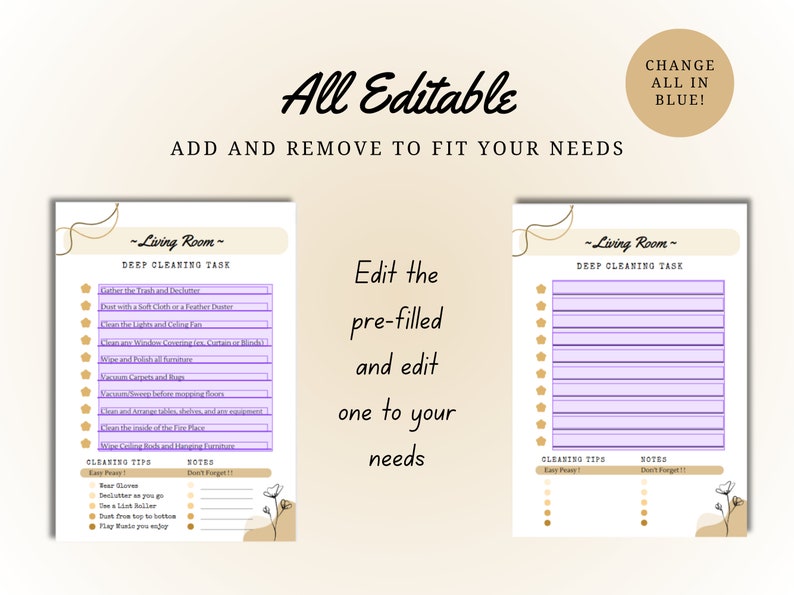 Cleaning Schedule Planner, Printable, Bundle, Weekly Cleaning Planner ...