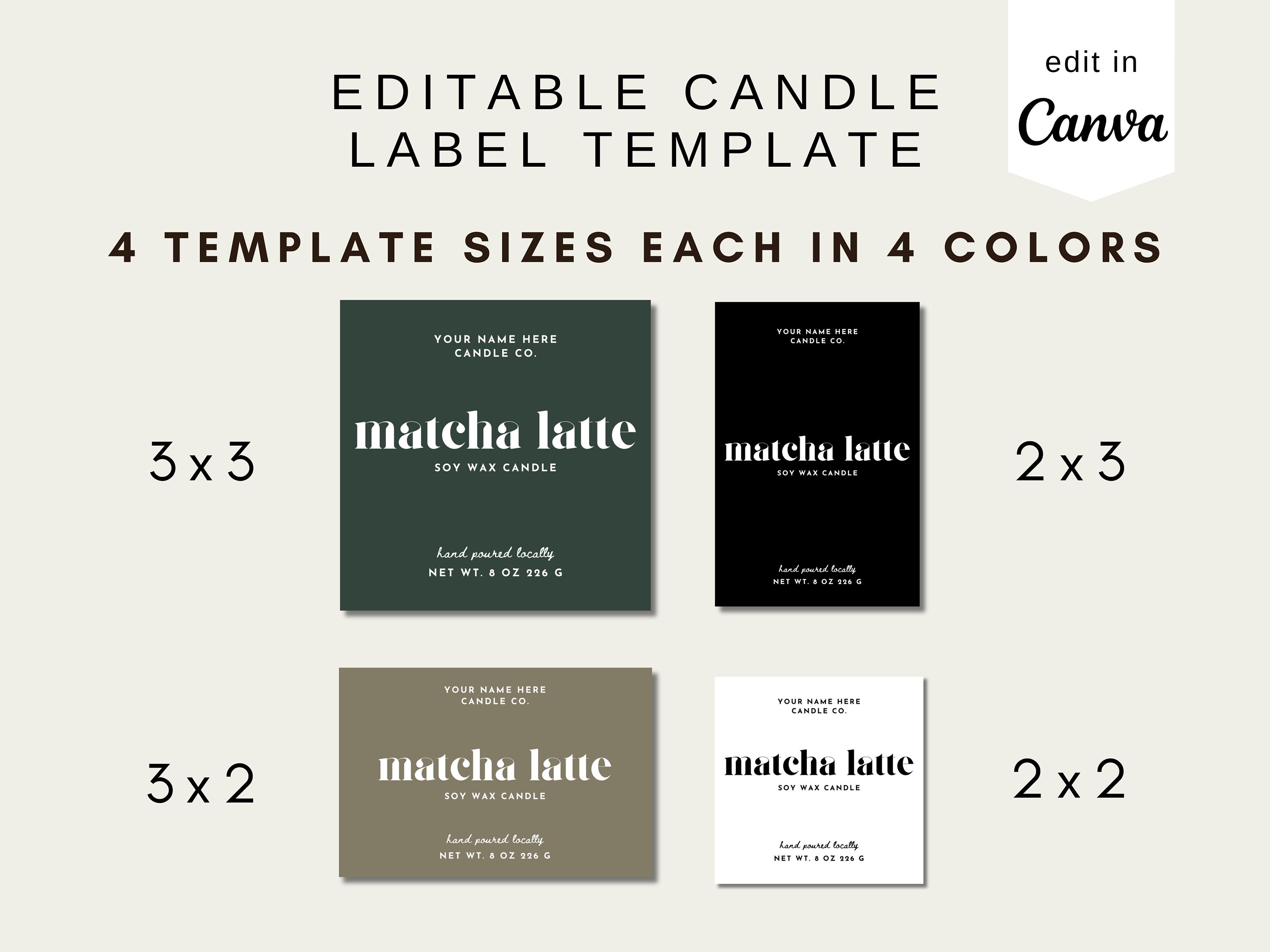 Editable Candle Label, Create Your Own Candle Label, Modern Printable ...