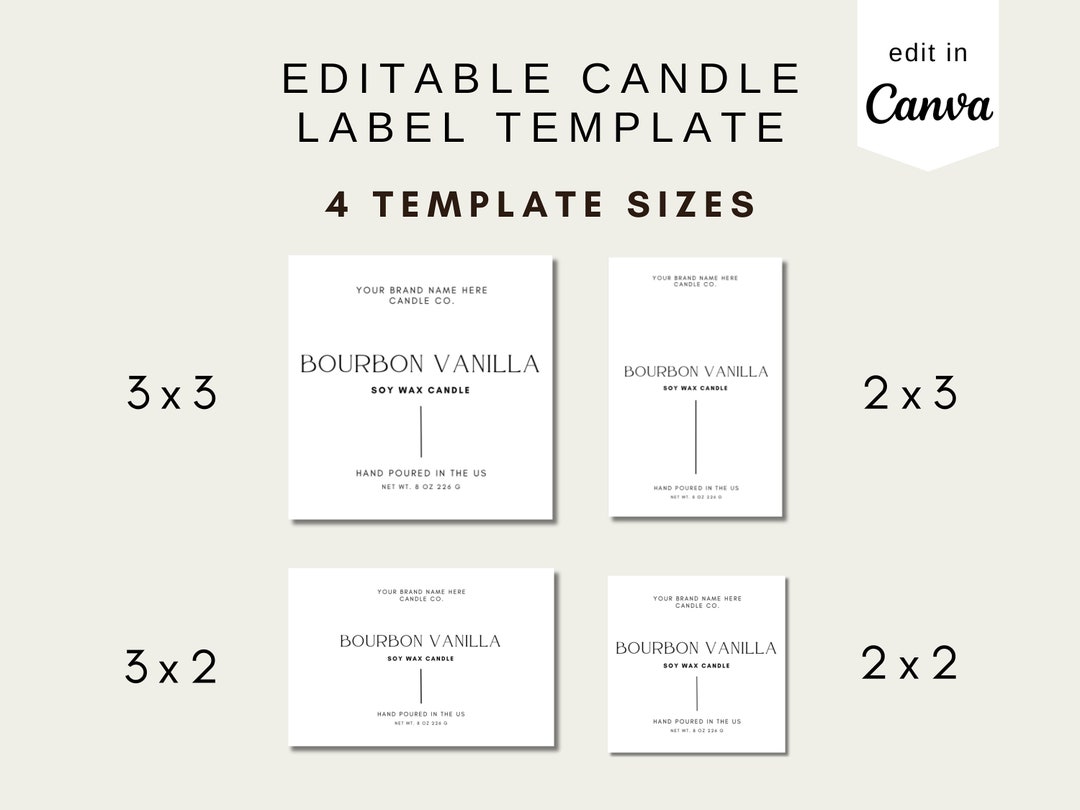 Editable Candle Label, Create Your Own Candle Label, Modern Printable ...