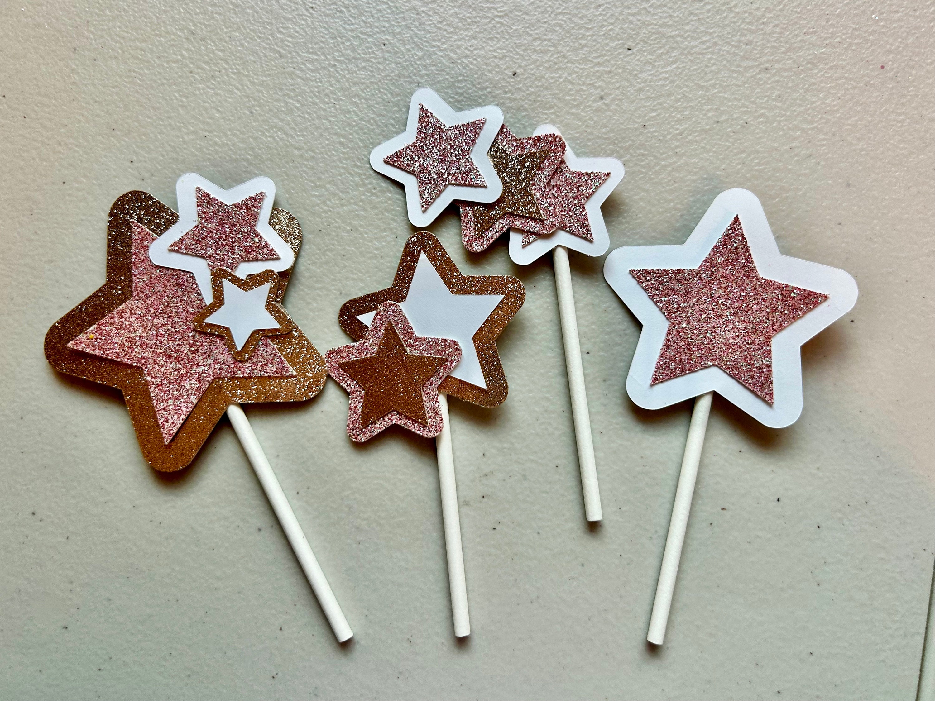 Star Cupcake Toppers, Star Party Decor, Star Cake Decor, Baby Shower ...