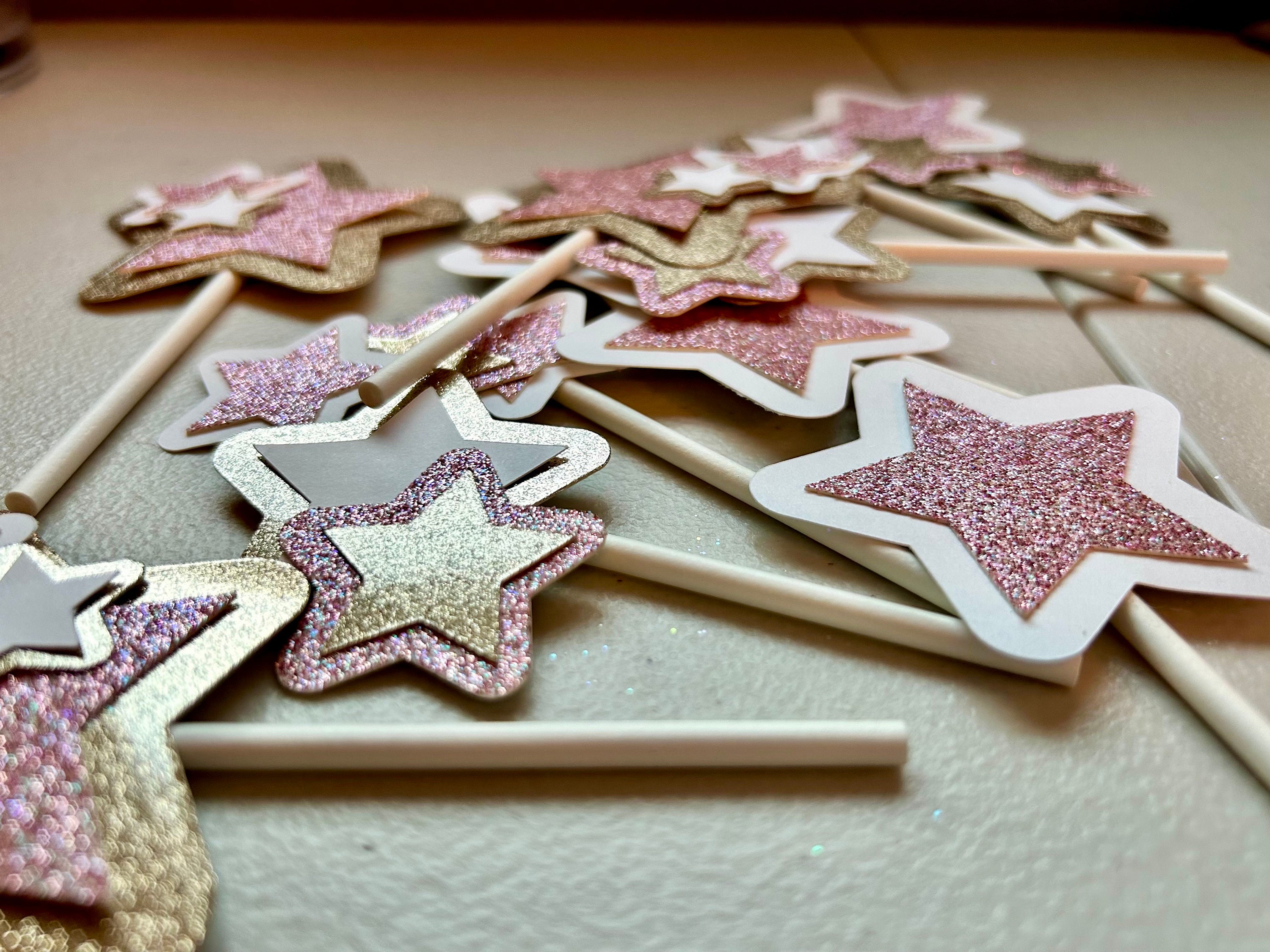 Star Cupcake Toppers, Star Party Decor, Star Cake Decor, Baby Shower ...