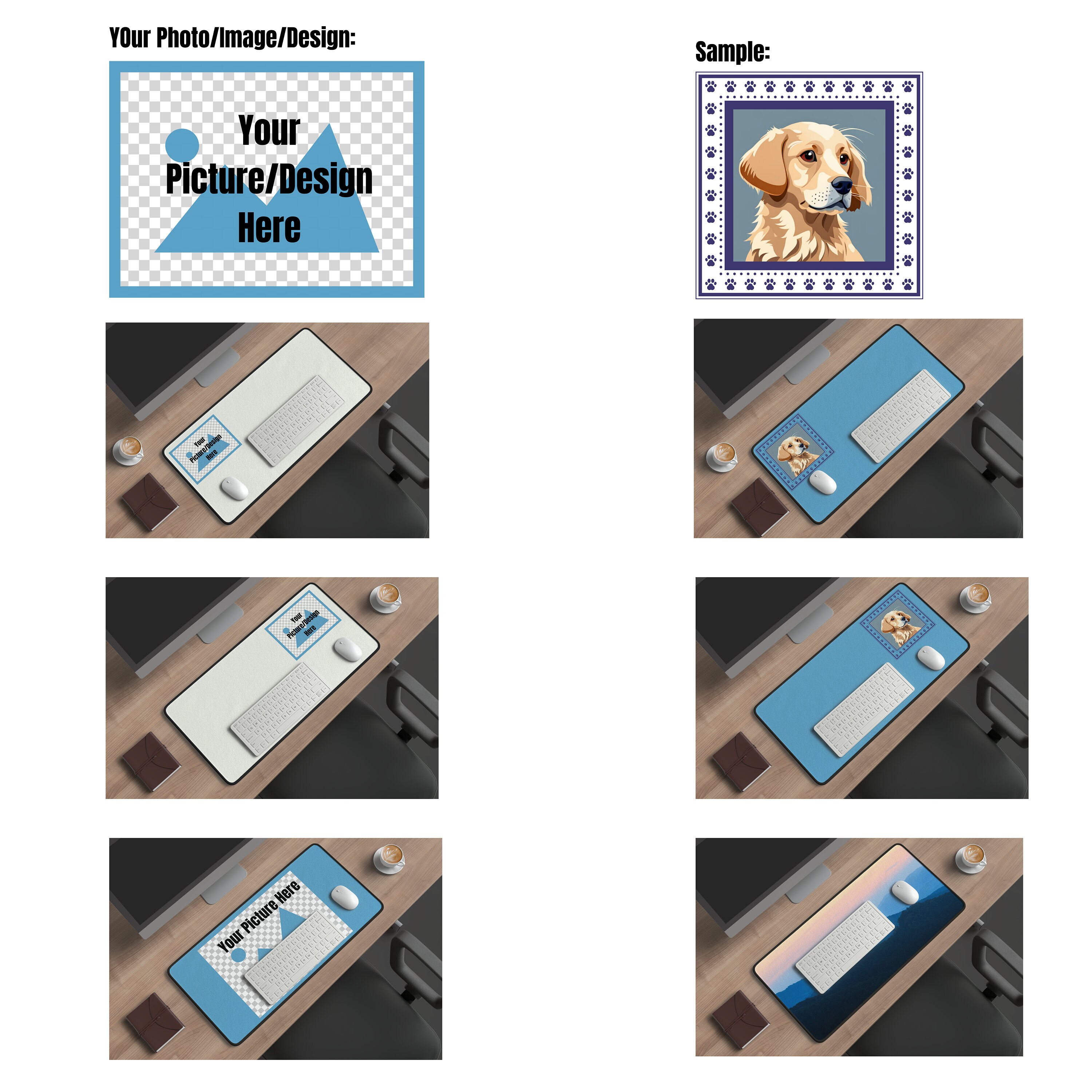 Custom Desk Mat, Personalized Gift, Gaming Mouse Pad, Gift for Gamer ...