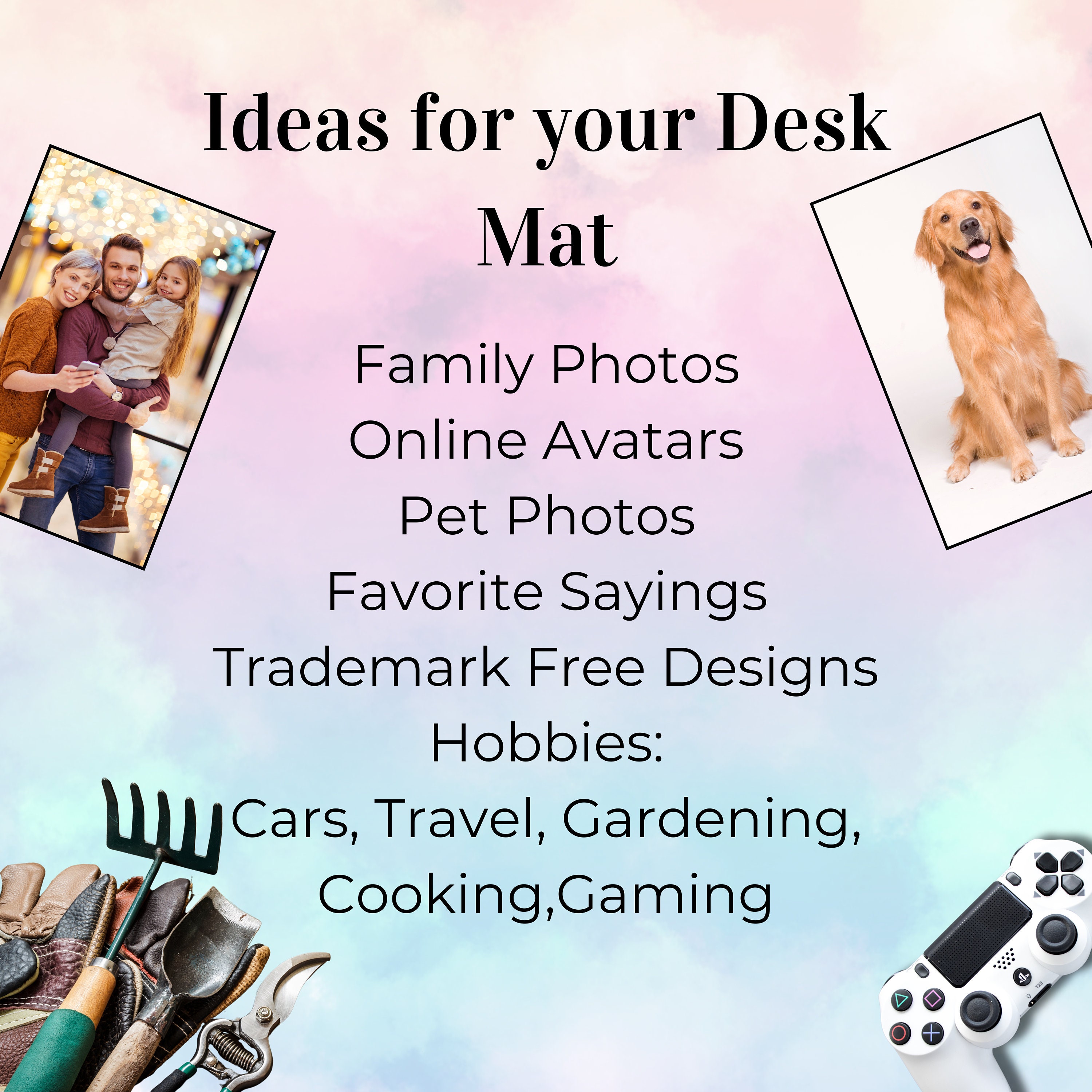 Custom Desk Mat, Personalized Gift, Gaming Mouse Pad, Gift for Gamer ...