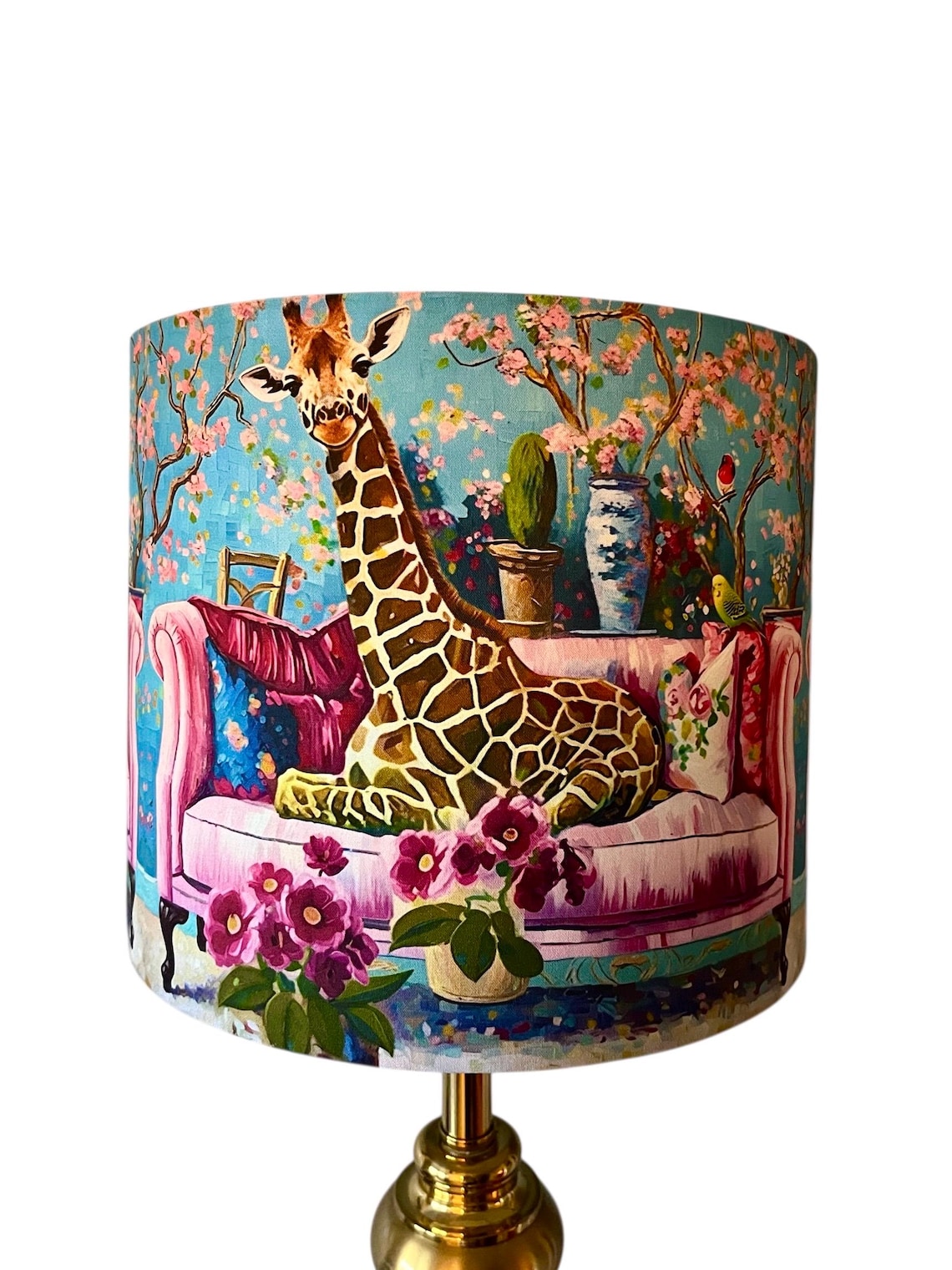 Lampshade Drum Lampshade Giraffe Lamp Shade Unique Lampshade Hand Made ...